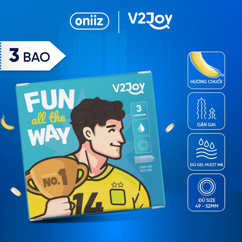 Bao cao su V2Joy Fun all the way siêu mỏng giúp kéo dài thời gian ...