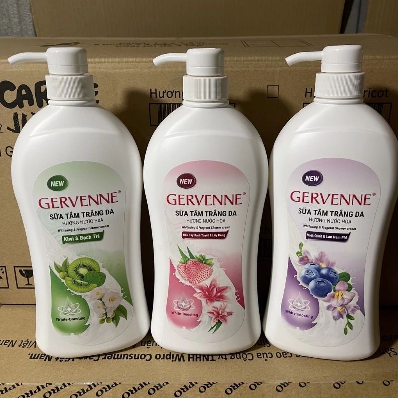 Sữa tắm Gervenne làm trắng da và giúp da khỏe thơm dịu chai 900gram ...
