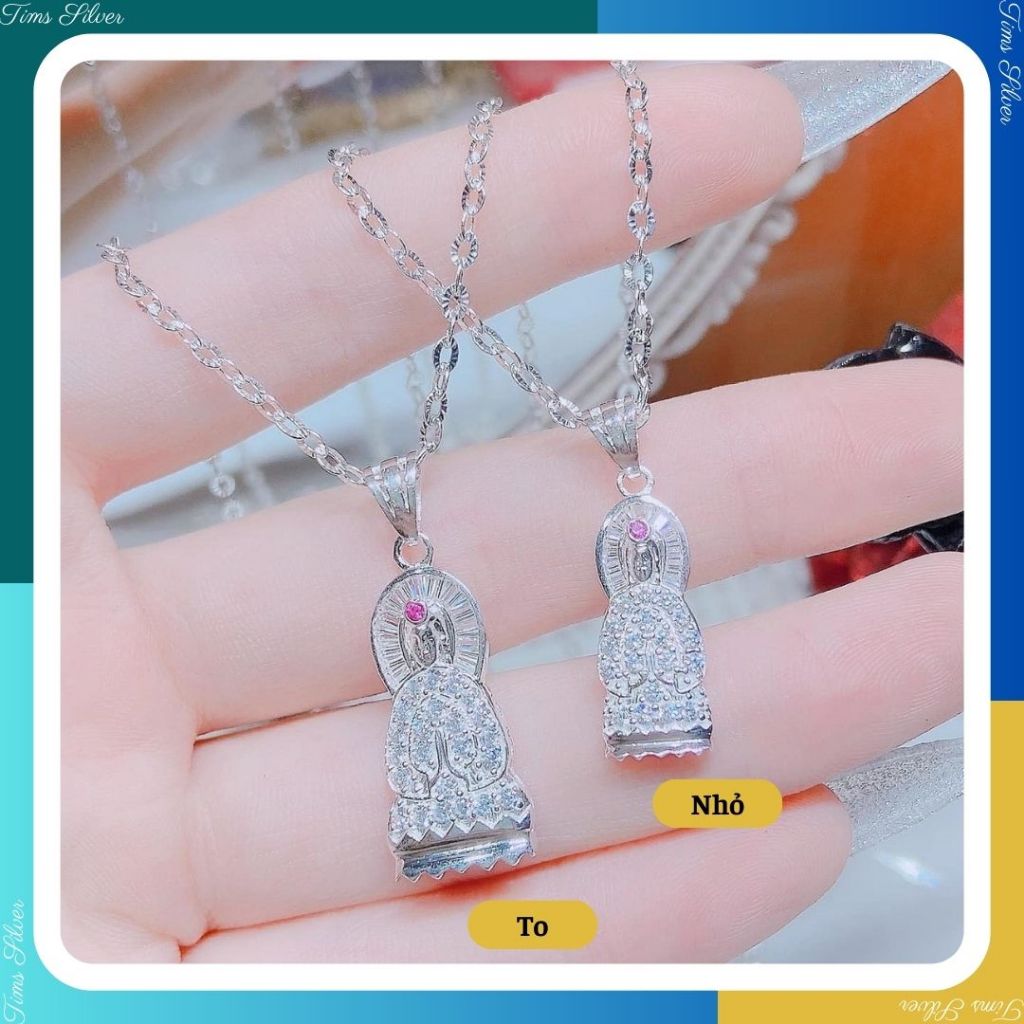 [BÁN RỜI MẶT] Dây chuyền mặt bạc Ý S925 hình phật quan âm bồ tát dành cho nữ TIMS N1260 | Shopee ...