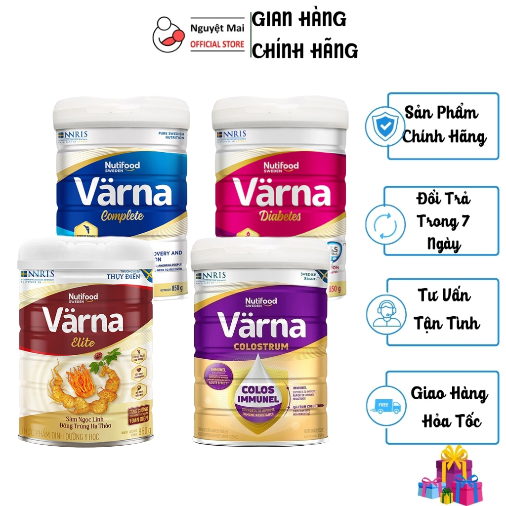 Sữa Bột Nutifood Varna Complete/Diabetes/Elite/Colostrum - Hộp 850g ...