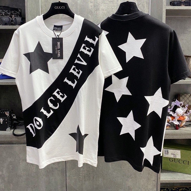 Áo phông dolce level Chất cotton khô phối hoạ tiết 8 ngôi sao | Shopee ...