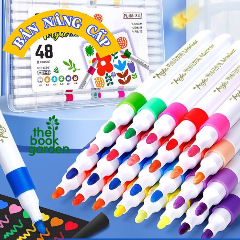 Bút Màu Acrylic Màu Marker Acrylic cao cấp chống nước bộ 36/48màu vẽ ...
