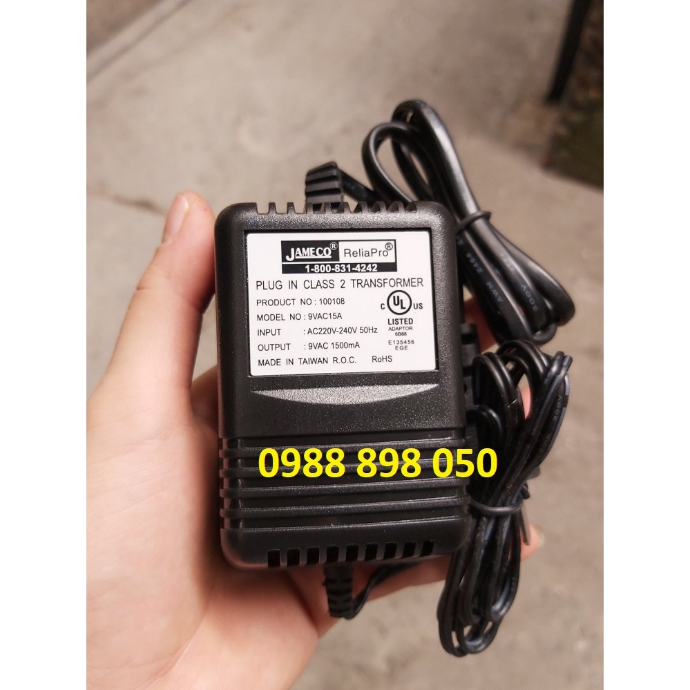 Adapter nguồn 9vac Digitech RP155 BP200 RP250 RP200A,RP250, RP255,RP350 ...