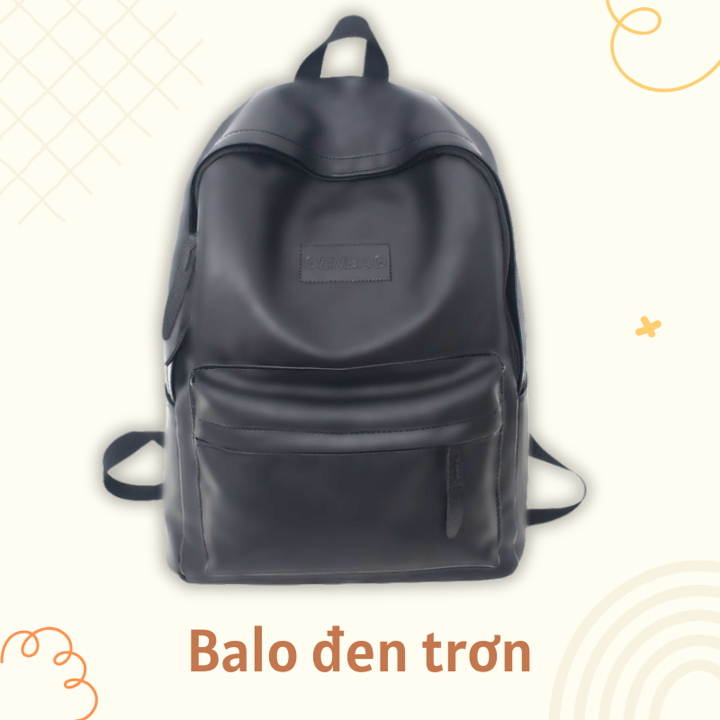 Balo đi học nữ GENBAG balo da pu thời trang trơn basic chống nước đựng vừa laptop 17 inch BL23 ...