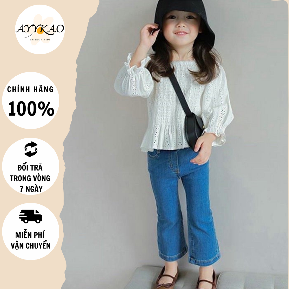 Quần Jeans AyyKao Ống Loe Co Giãn Cho Bé Gái từ 9kg đến 30kg Q2 Ayykao | Shopee Việt Nam