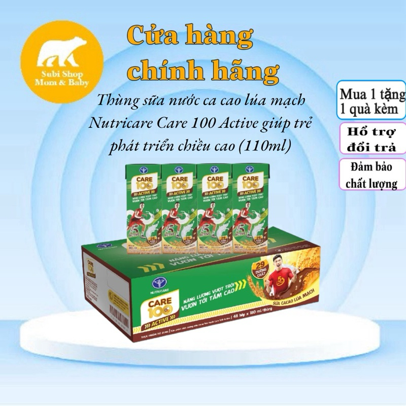 Thùng 48 Hộp Sữa nước Nutricare Care 100 Active 110ml Ca Cao Lúa Mạch ...