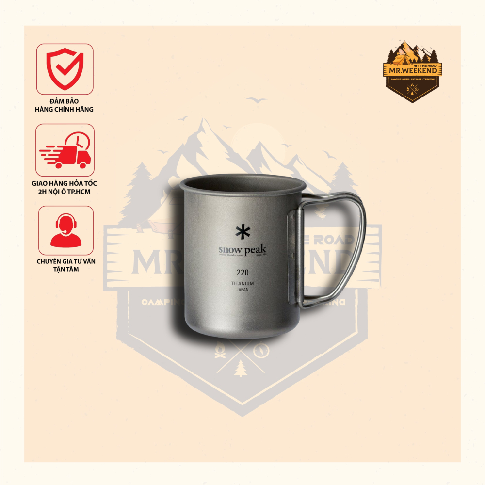 Ly 1 lớp Snow peak Titanium Single Wall Cup 220ml, mã MG-141 - Chính Hãng | Shopee Việt Nam