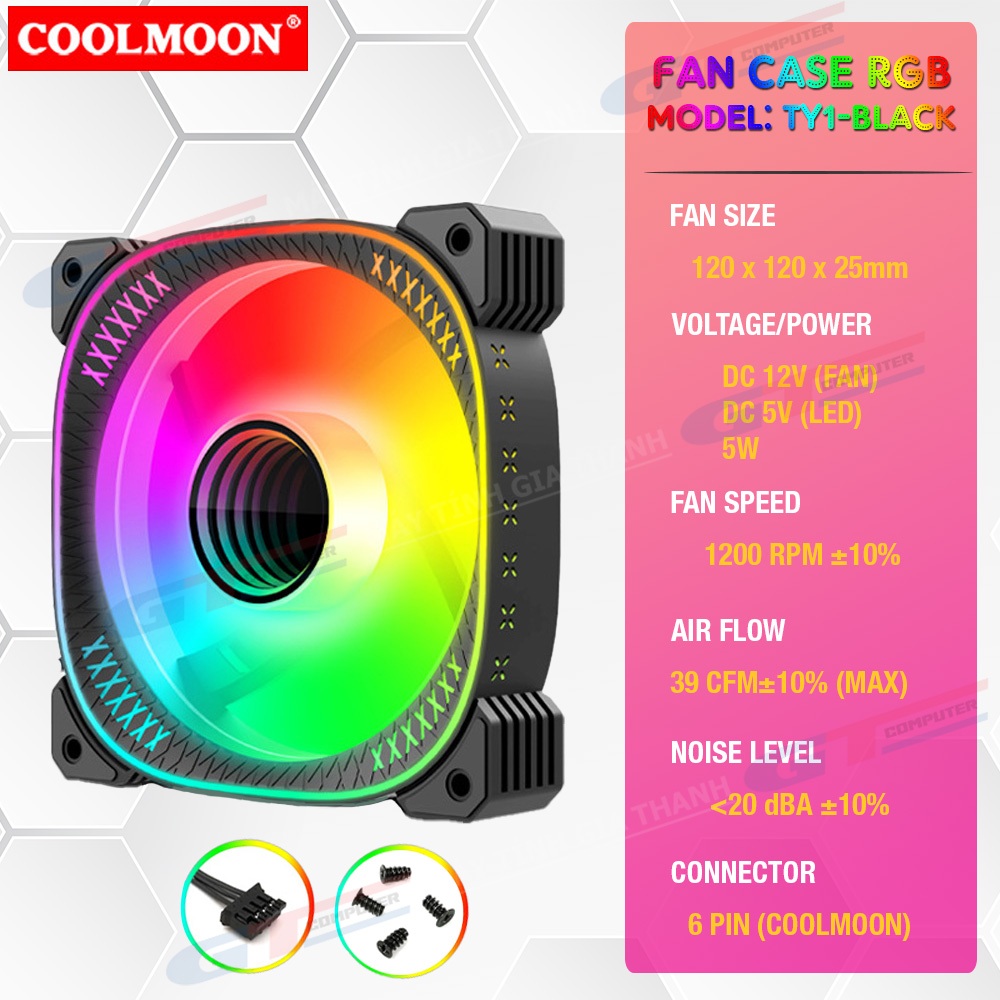 [𝐅𝐀𝐍 𝐑𝐆𝐁] Quạt LED Tản Nhiệt Case, Fan Coolmoon, HUB Remote Chỉnh Hiệu ...