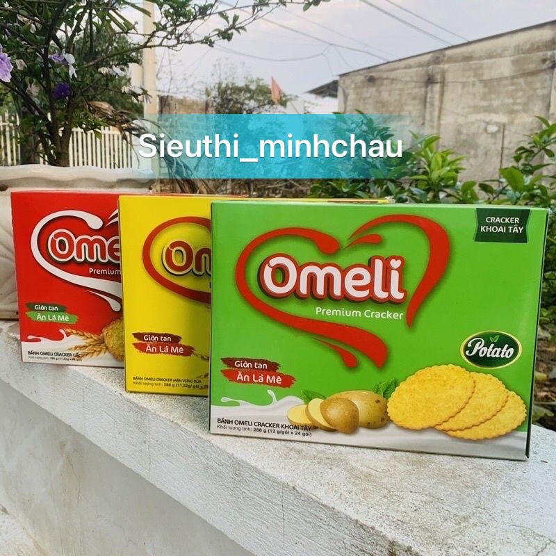 Bánh Omeli Cracker Hộp 288G Khoai Tây/Vừng dừa/Gấc | Shopee Việt Nam