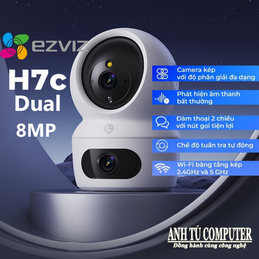 Camera WiFi 2 mắt trong nhà EZVIZ H7c Dual 8MP (4MP+4MP) | Shopee Việt Nam