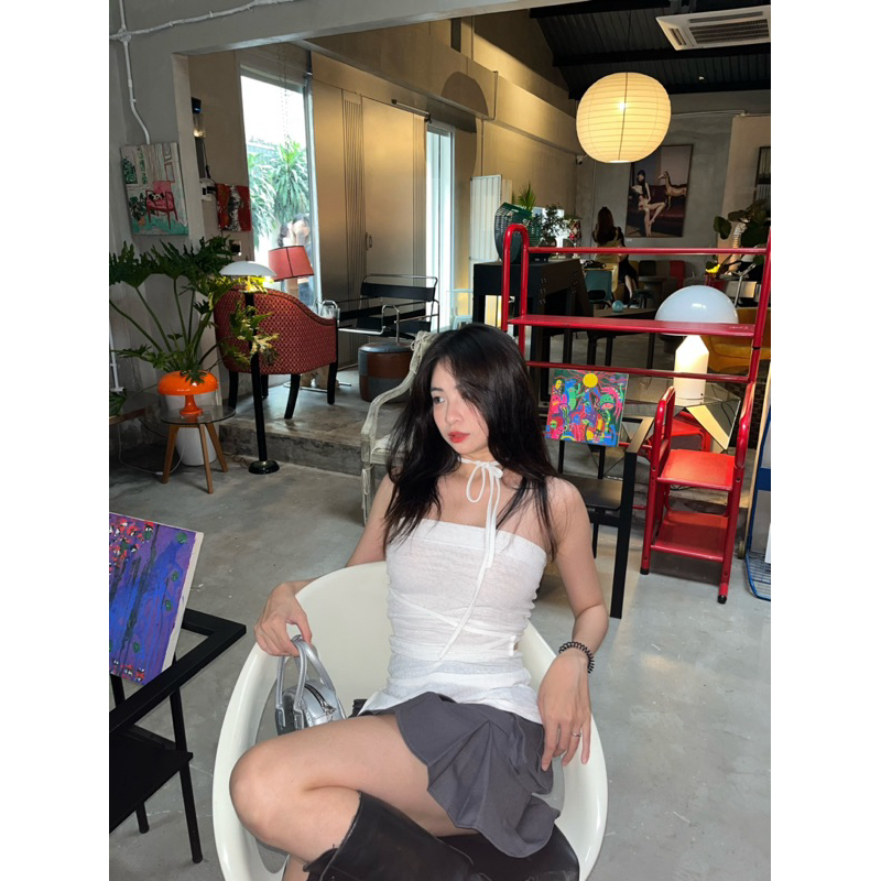 Áo Ống Cột Dây Màu Trắng - ROSEY TOP - YOSSE | Shopee Việt Nam