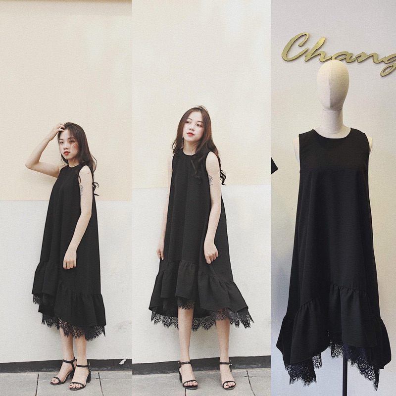 PETBYCHANG - Váy Mullet chân ren dáng dài phom suông basic | Shopee ...