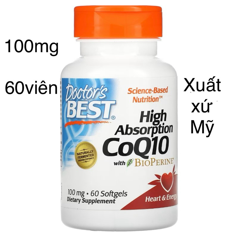 [MỸ] viên High Absorption CoQ10 with BioPerine 100mg 60 viên Doctor's ...