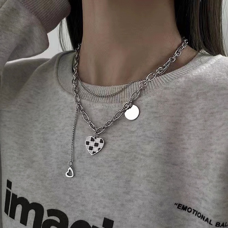 Dây chuyền trái tim Caro mảnh 2 dây DC-04 | Shopee Việt Nam