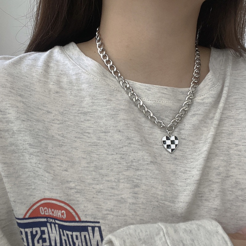 Dây chuyền trái tim caro bản lớn DC-03 | Shopee Việt Nam