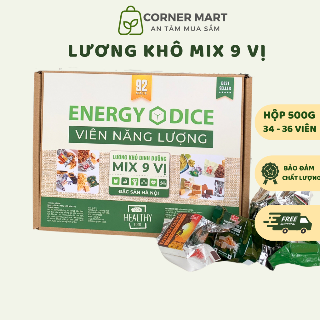 [VOUCHER 20K] Lương Khô Mix 9 Vị Hộp 500g Thay Thế Bữa Ăn Dinh Dưỡng Thơm Ngon Bổ Sung Năng ...