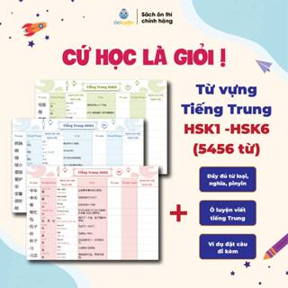 Takenote từ vựng Tiếng Trung HSK1- HSK6 có đủ từ loại, nghĩa, pinyin, ô luyện viết, kèm ví dụ ...