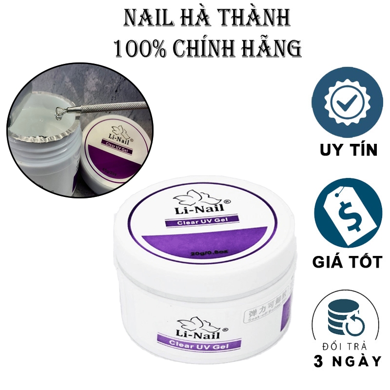 Gel đắp móng tay chính hãng Li-nail, không nóng, màu trong suốt ...