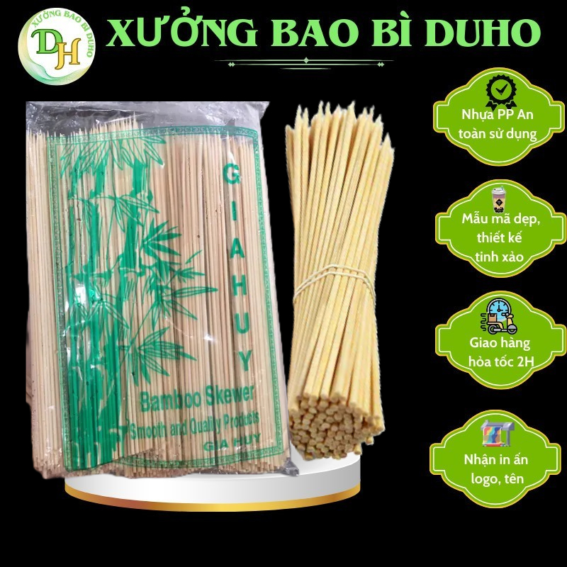 [Gía Xưởng] Bịch tăm tre xiên que đầu nhọn.xiên thịt nướng, xúc xích,cá viên.500gram que tre ...