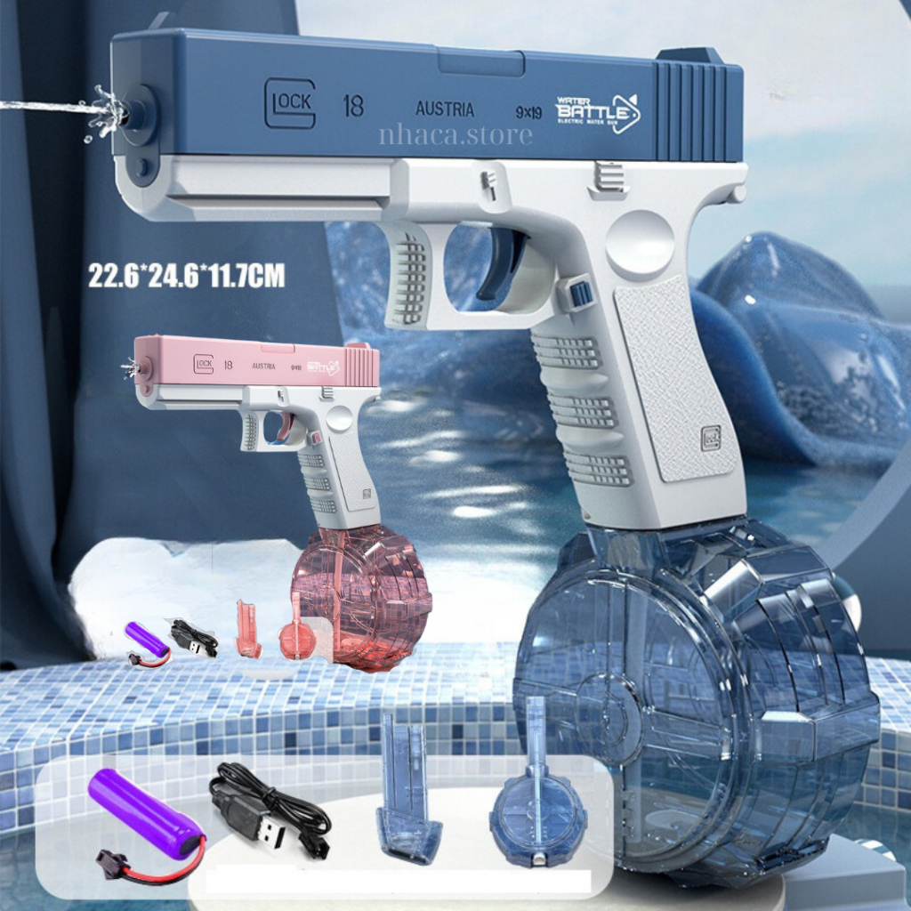 Đồ Chơi Súng Phun Nước Điện AMAZING KIDS Glock, Đồ Chơi Nước, Bắn Nước ...