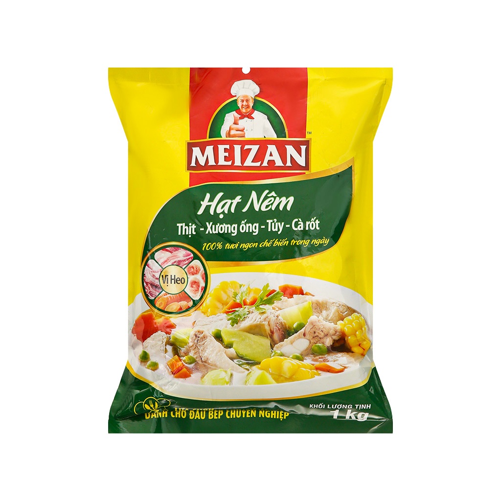 Hạt nêm vị heo Meizan thịt, xương ống, tủy & cà rốt vị heo gói 400g và 1kg | Shopee Việt Nam