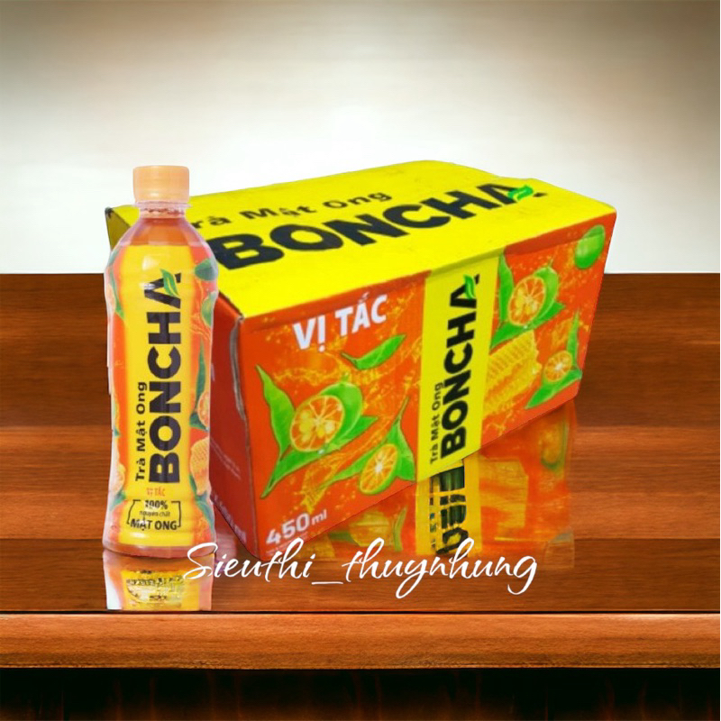Thùng Trà mật ong BONCHA vị tắc với 100% mật ong 24 chai 450ml | Shopee ...