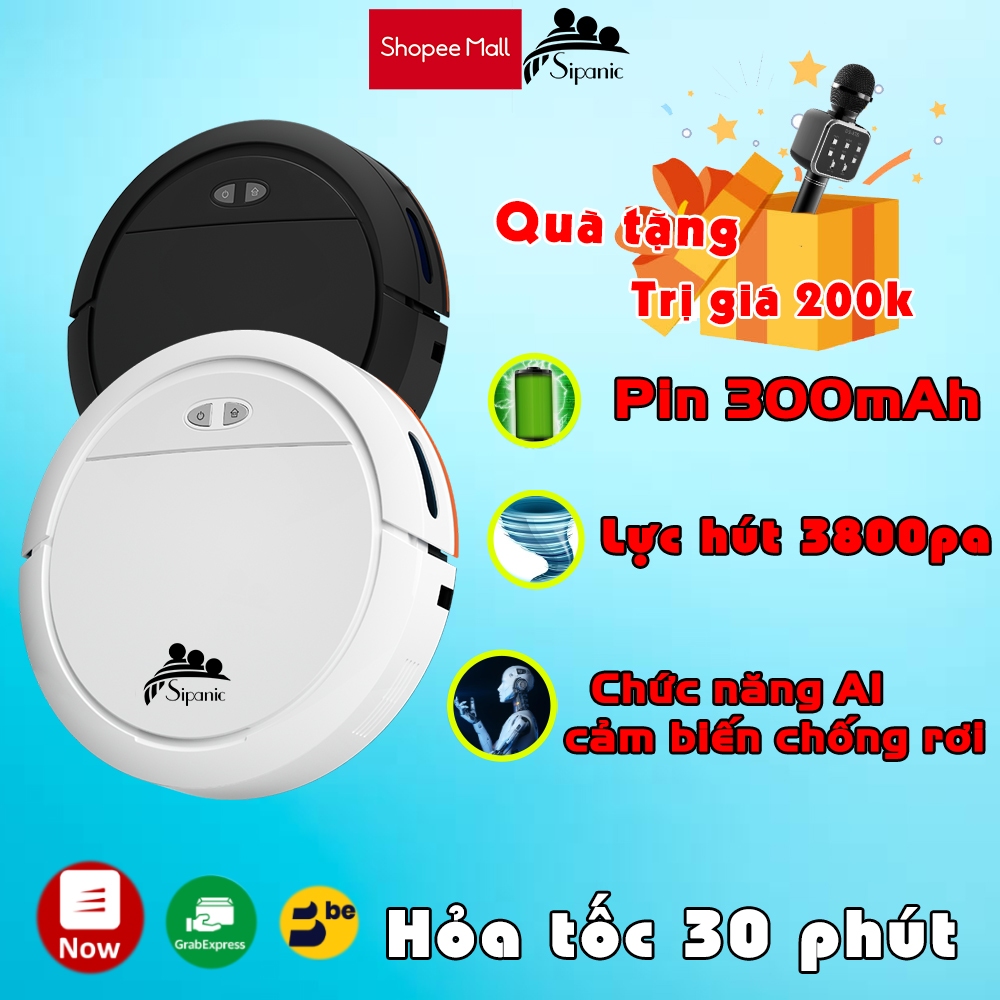 Robot hut bụi lau nhà SIPANIC SPB16 điều khiển qua app, cảm biến thông ...