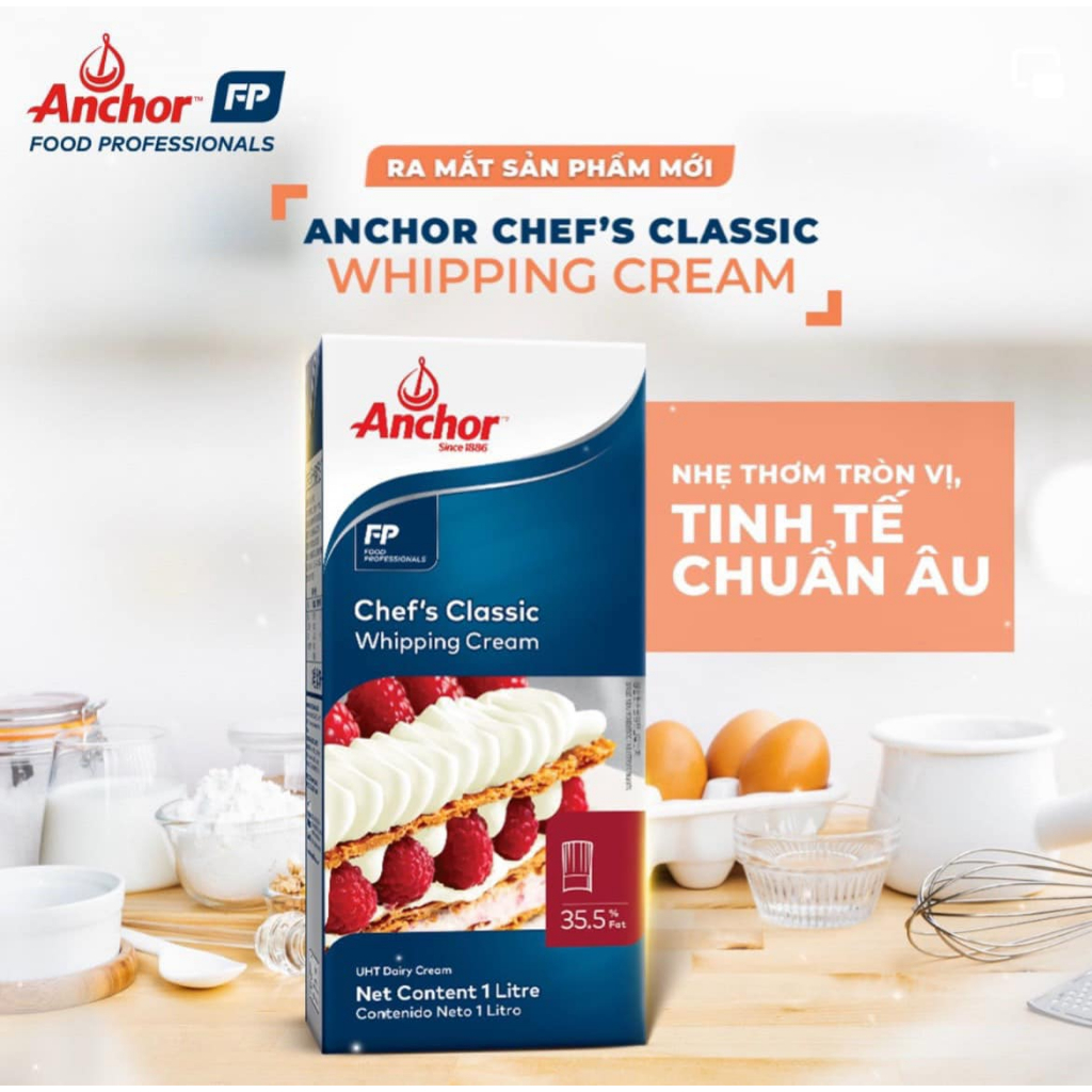 [Hỏa Tốc] Whipping Cream Anchor Chef’s Classic hộp 1Lít | Shopee Việt Nam