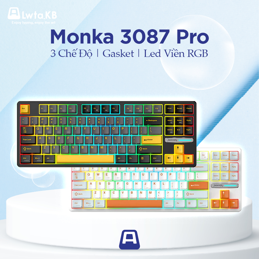 [SẴN HÀNG] Bàn Phím Cơ Không Dây Monka 3087 PRO | 3 Mode | Hotswap ...