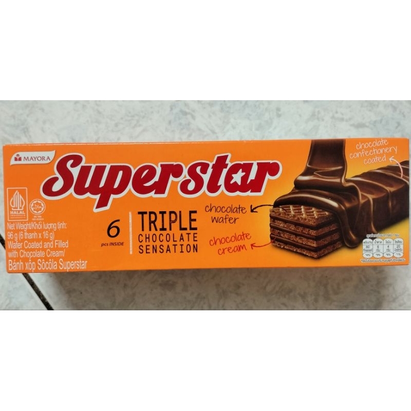 bánh sốp phủ socola superstar 96g (6 thanh x 16g) | Shopee Việt Nam