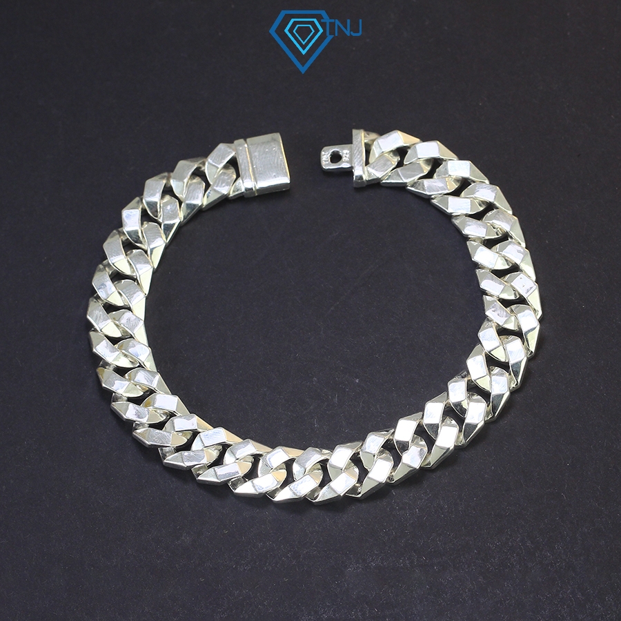 Vòng tay cuban trơn cho nam bản 10mm khoá hộp sang trọng, cao cấp ...