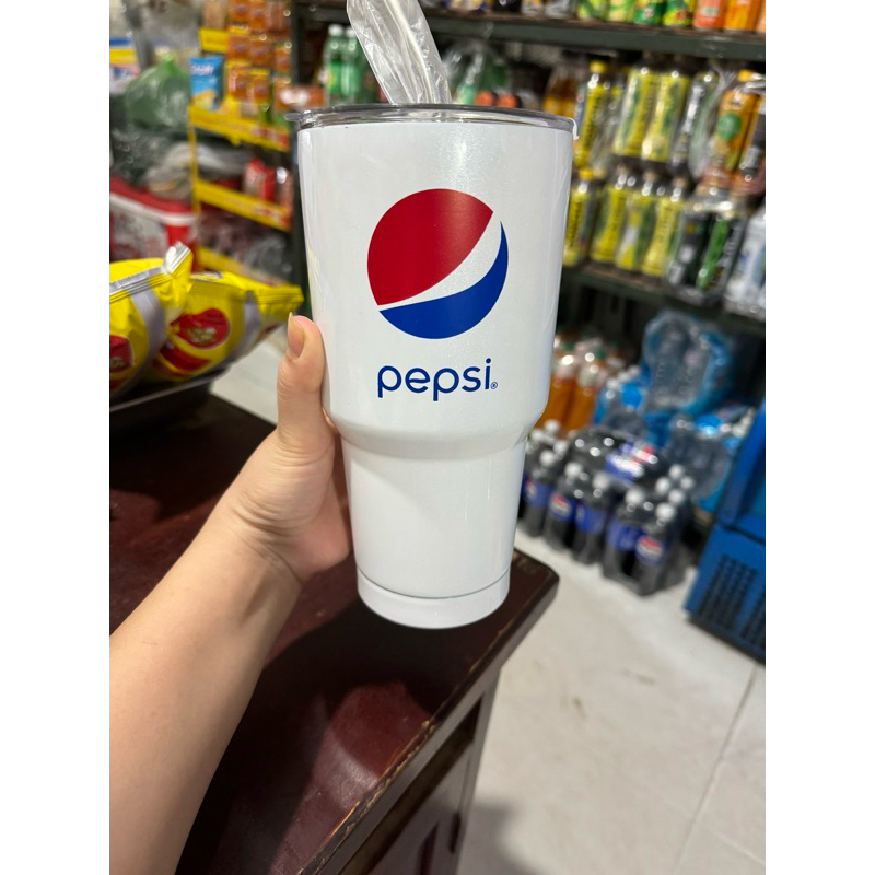 Ly giữ nhiệt pepsi 900ml vàng/ trắng tặng kèm ống hút | Shopee Việt Nam