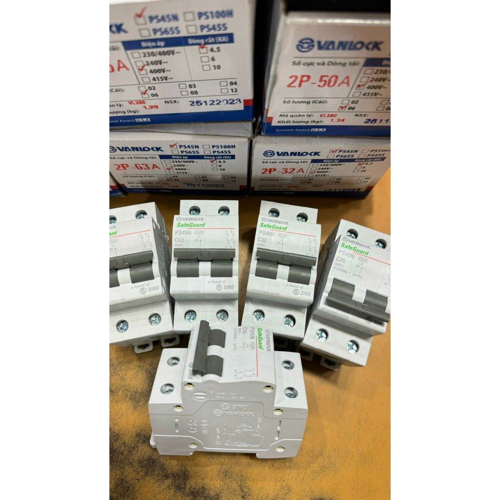 Aptomat đôi 2P 6A-63A Sino Vanlock PS45N Sino Vanlock | Shopee Việt Nam