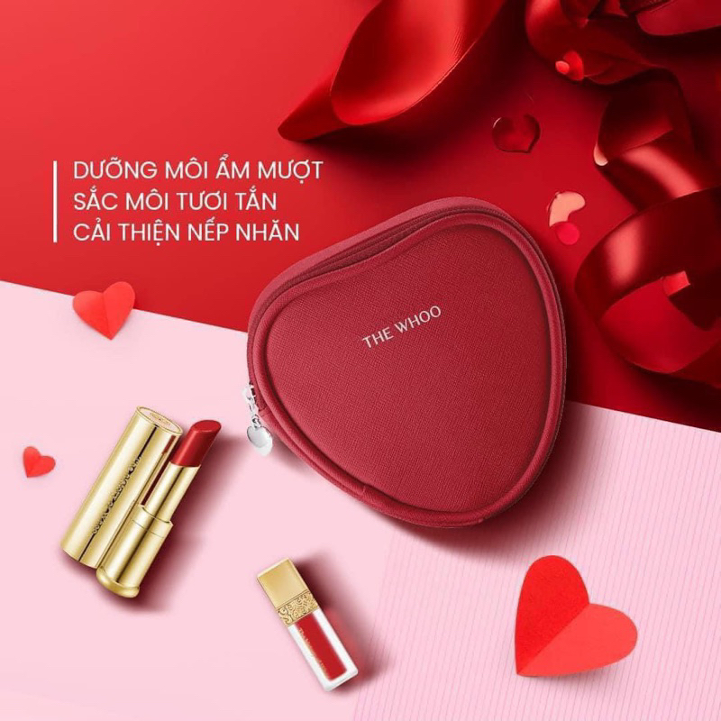 Sét Son Dưỡng Whoo Đỏ tặng son kem mini và ví đỏ | Shopee Việt Nam