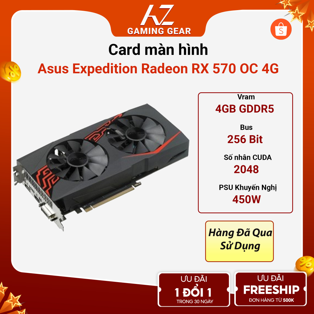 VGA Asus Expedition Radeon RX 570 4GB OC | Shopee Việt Nam