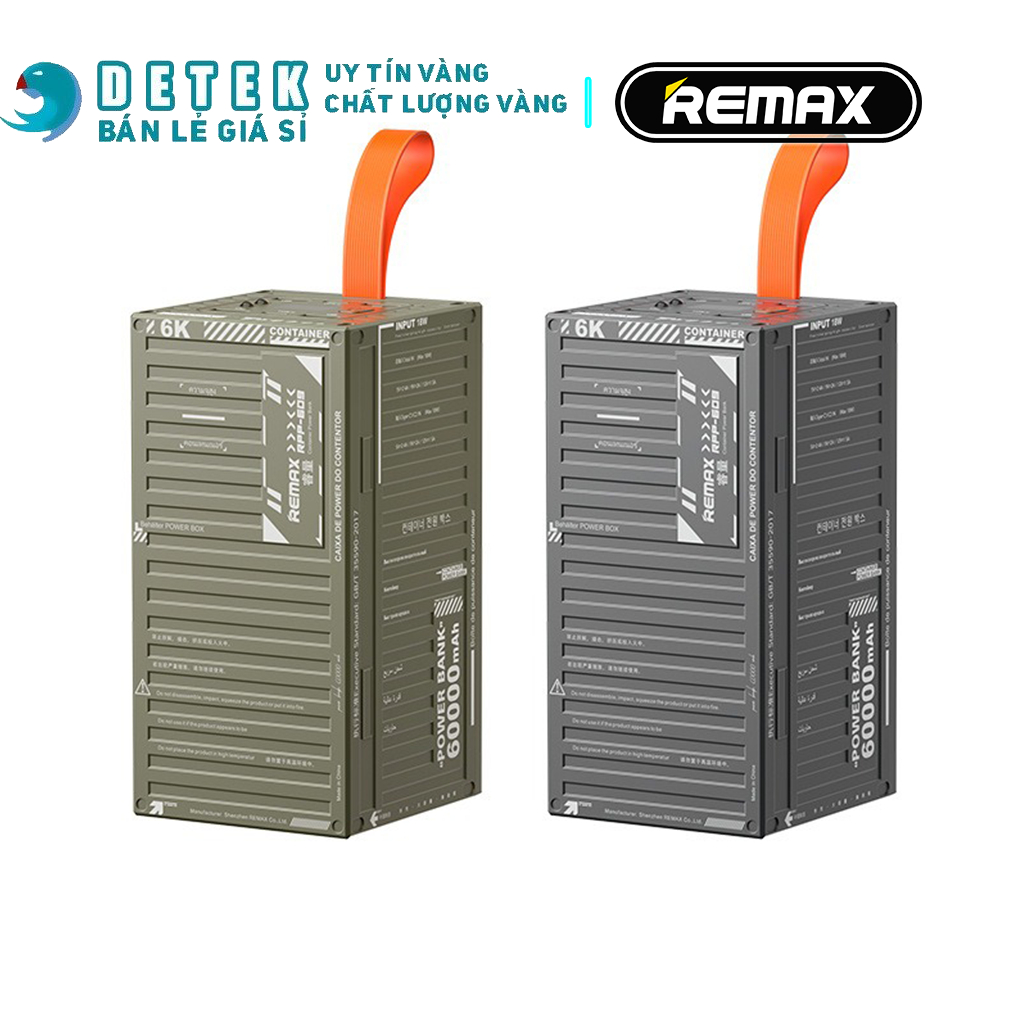 Pin dự phòng CONTAINER 60000mAh Remax RPP-609 RPP-609 PRO 4 cổng sạc nhanh USB+2 Type C 20w 22 ...