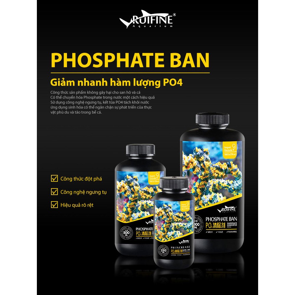 Dung dịch khử Po4 Phosphate Ban bể cá biển Ruifine | Shopee Việt Nam