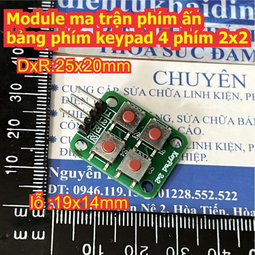 2 cái Module ma trận phím ấn bảng phím keypad 4 phím 2x2 / 8 phím 2x4 ...
