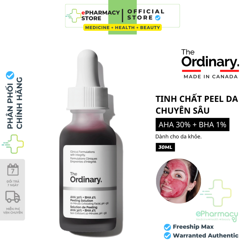 Tinh Chất Peel da The Ordinary AHA 30%+BHA 2% Peeling Solution 30ml (beauty) | Shopee Việt Nam