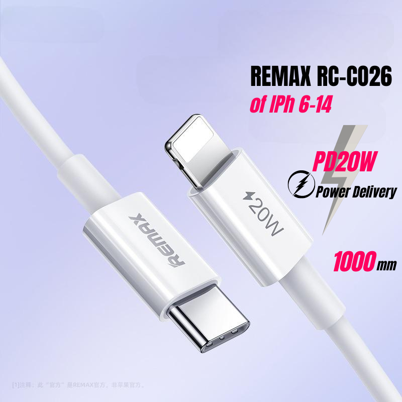 Dây sạc 20w Remax RC-CO26 dành cho điện thoại nhà táo từ 6-14, hỗ trợ ...