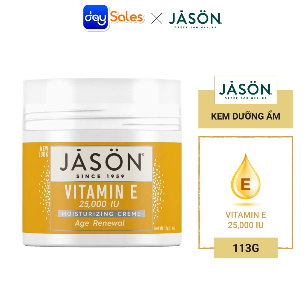 Kem dưỡng ẩm da mặt JASON VITAMIN E 25,000 IU MOISTURIZING CRÈME (Hộp ...