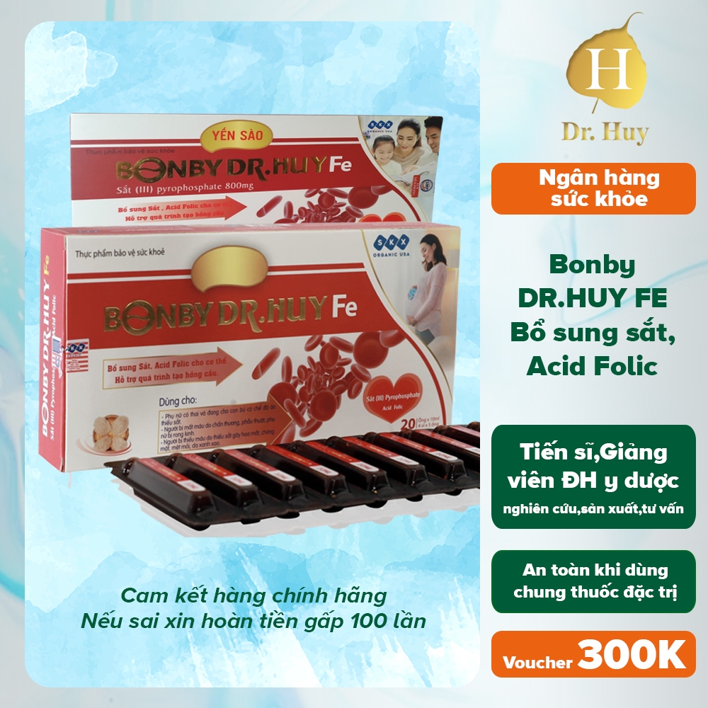 Sắt Nước Bonby DR.HUY FE Yến Sào - Giảm Triệu Chứng Thiếu Máu Do Thiếu ...