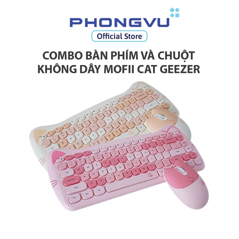 Combo Bàn Phím Và Chuột Không Dây MOFII Cat Geezer - Bảo hành 12 tháng ...