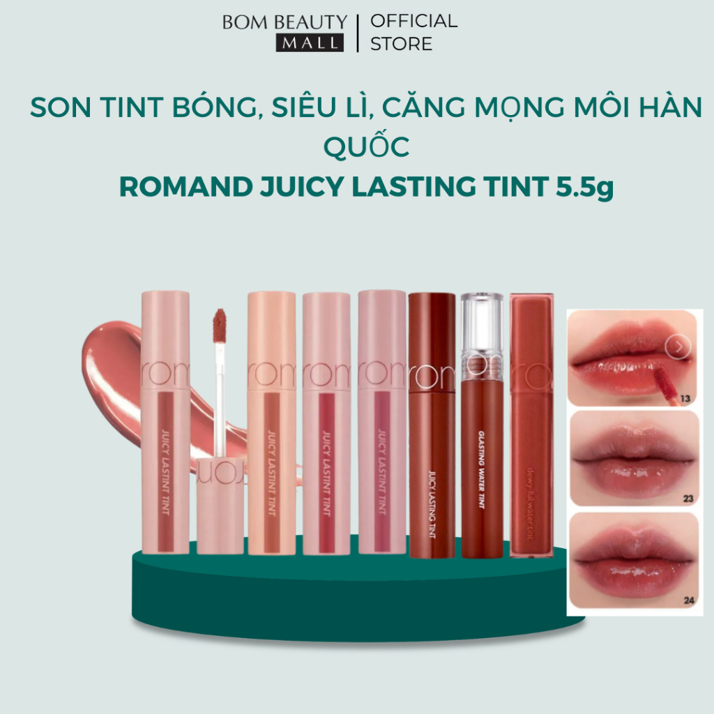 Son Tint Bóng Siêu Lì Căng Mọng Môi Hàn Quốc Romand Juicy Lasting