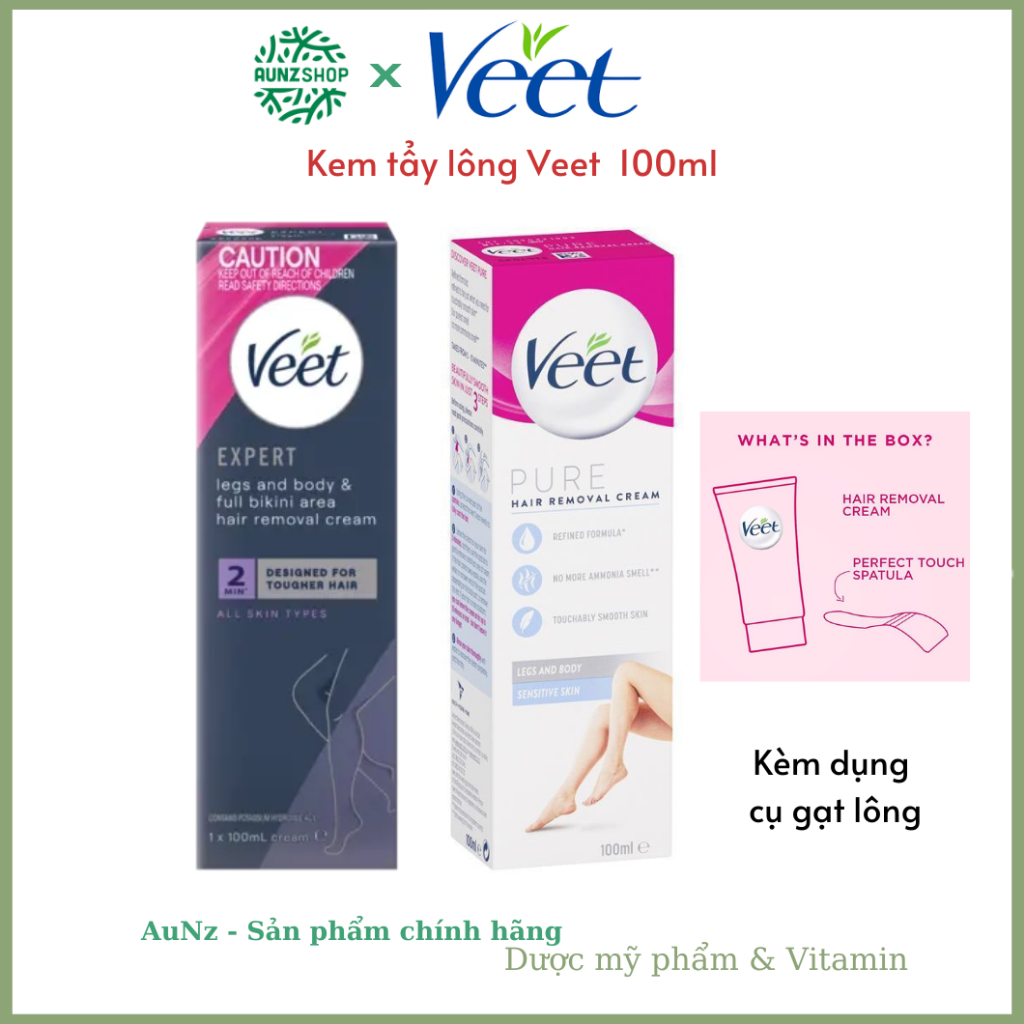 Kem tẩy lông Veet pure hair removal cream/ veet expert legs, body ...