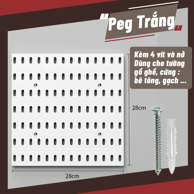 Bảng Pegboard Treo Đồ Gắn Tường,Kệ Decor Để Đồ Bàn Học Setup Bàn Làm ...