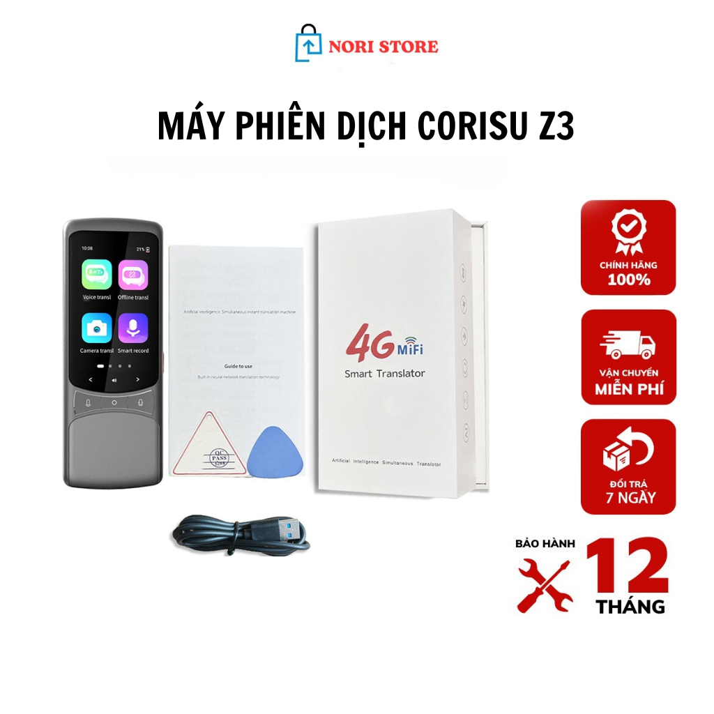 Máy phiên dịch nhiều chức năng Corisu Z3, phiên dịch offline, dịch ảnh, dịch chữ, ghi âm, có thể ...