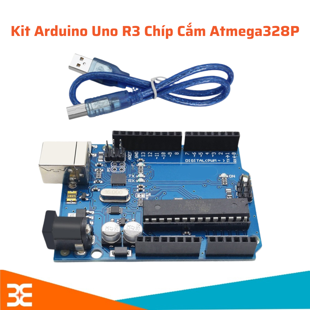 KIT Arduino Uno R3 Atmega 328P Chíp Cắm Có Kèm Cáp | Shopee Việt Nam