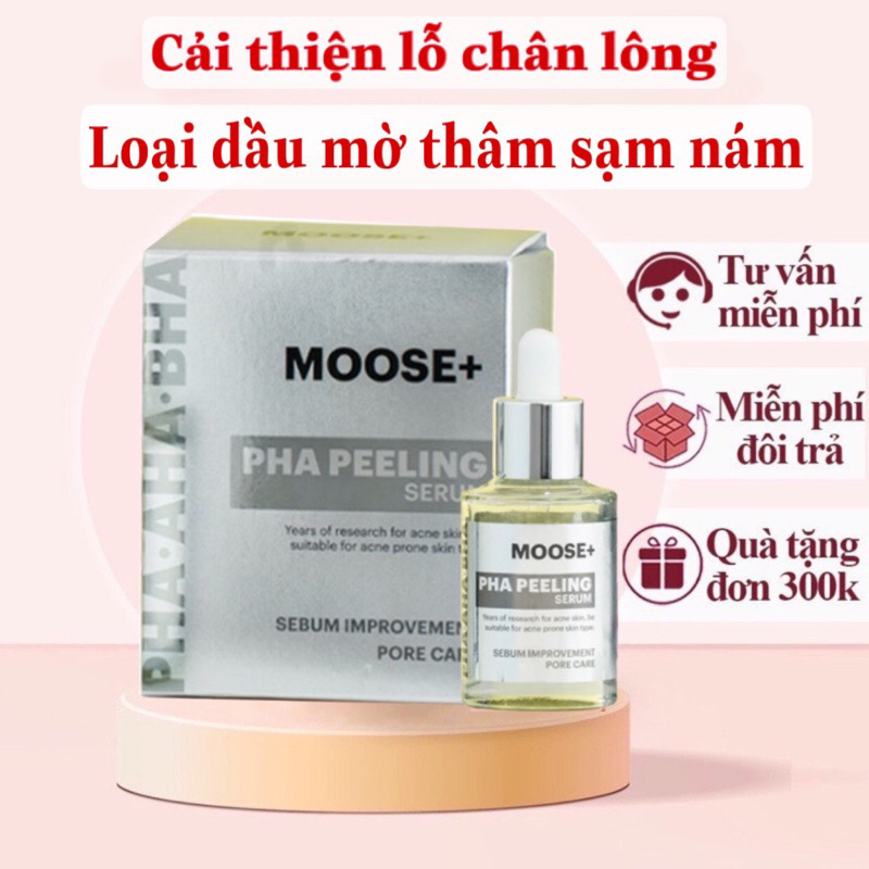 (Tặng 1 nạ)Peel da moose PHA peeling sáng da mờ thâm 30ml trắng da hạn ...