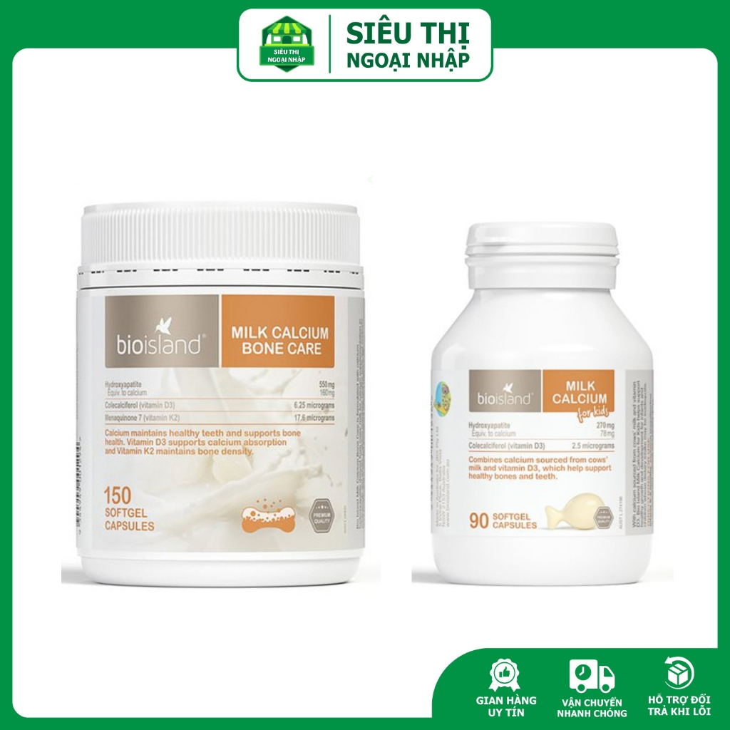 Viên uống bổ sung Canxi Bioisland 90 viên và 150 viên | Shopee Việt Nam